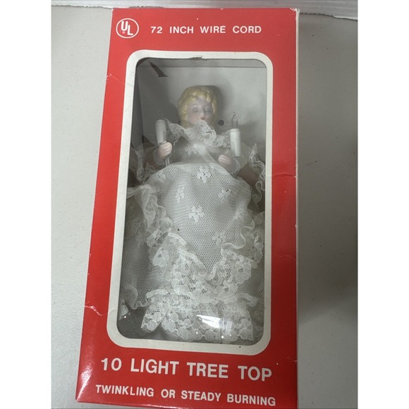 Holiday | Vtg Porcelain Face Angel Tree Topper Lighted Liberty Bell ...